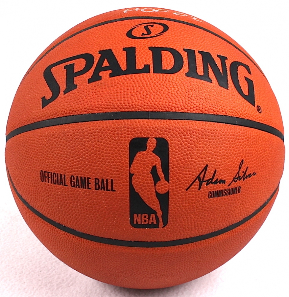 Larry Bird & Magic Johnson Signed Official NBA Game Ball Inscribed "HOF ...