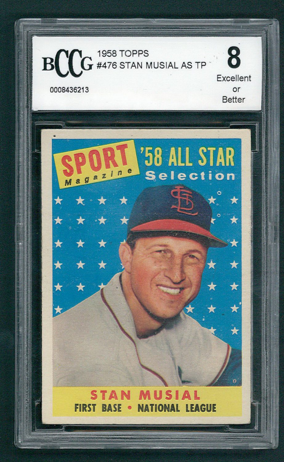 Stan Musial 1958 Topps #476 AS TP (BCCG 8) | Pristine Auction