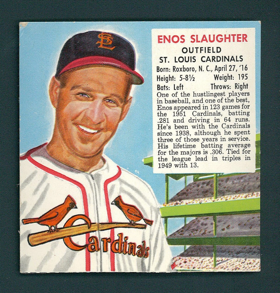 Enos Slaughter 1952 Red Man Chewing Tobacco Card | Pristine Auction
