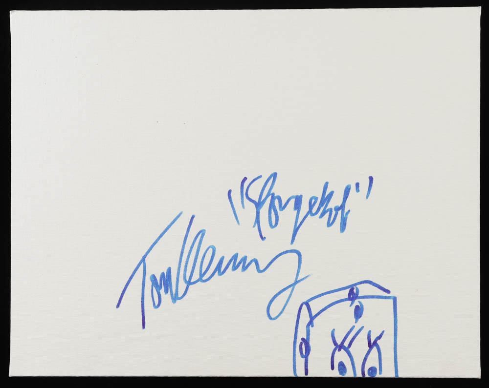 Tom Kenny Signed 11x14 Canvas Board Inscribed "SpongeBob" With Sketch ...