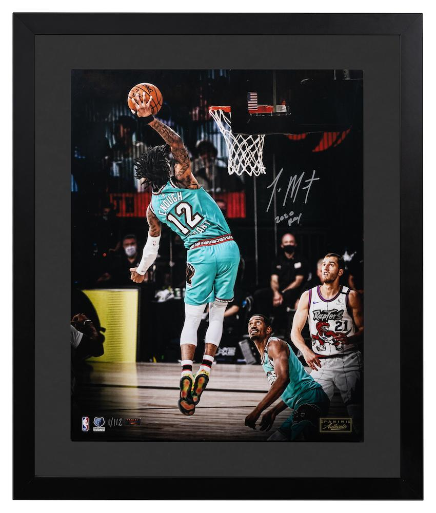 Ja Morant Signed Grizzles Custom Framed Photo Display Inscribed "2020 ...