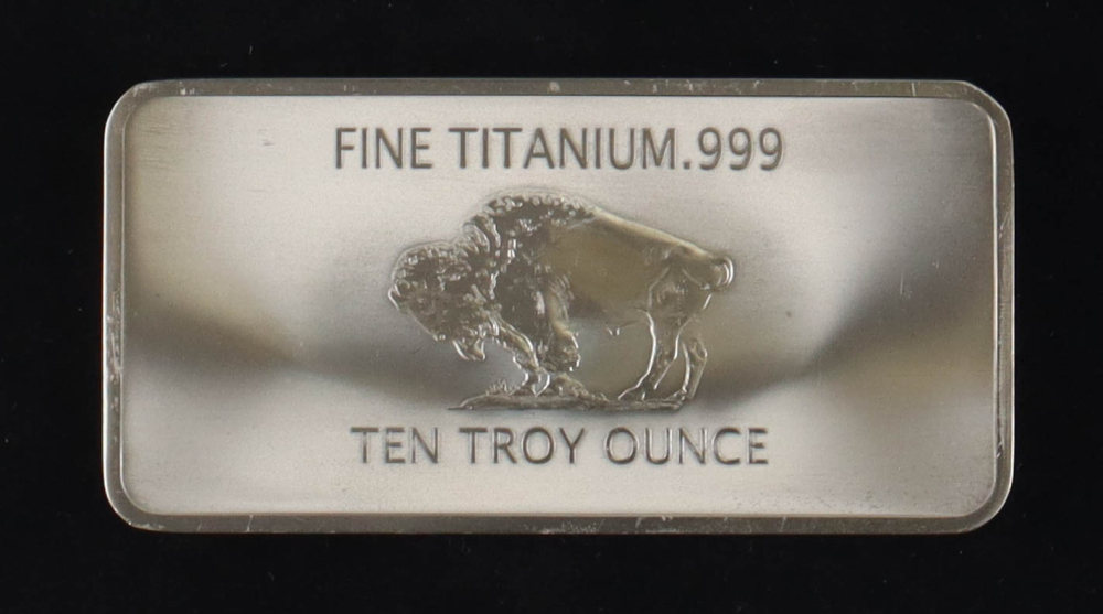 Ten Troy Ounce "Buffalo" .999 Fine Titanium Bullion Bar | Pristine Auction