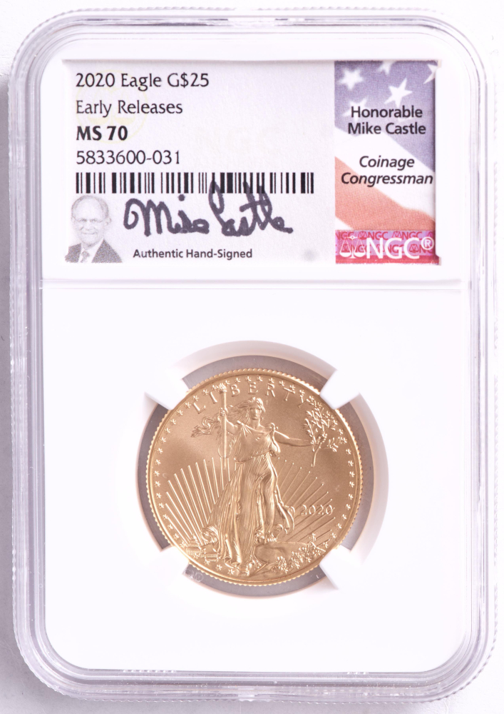 2020 American Gold Eagle $25 1/2 oz .999 Fine Gold Coin - Early ...