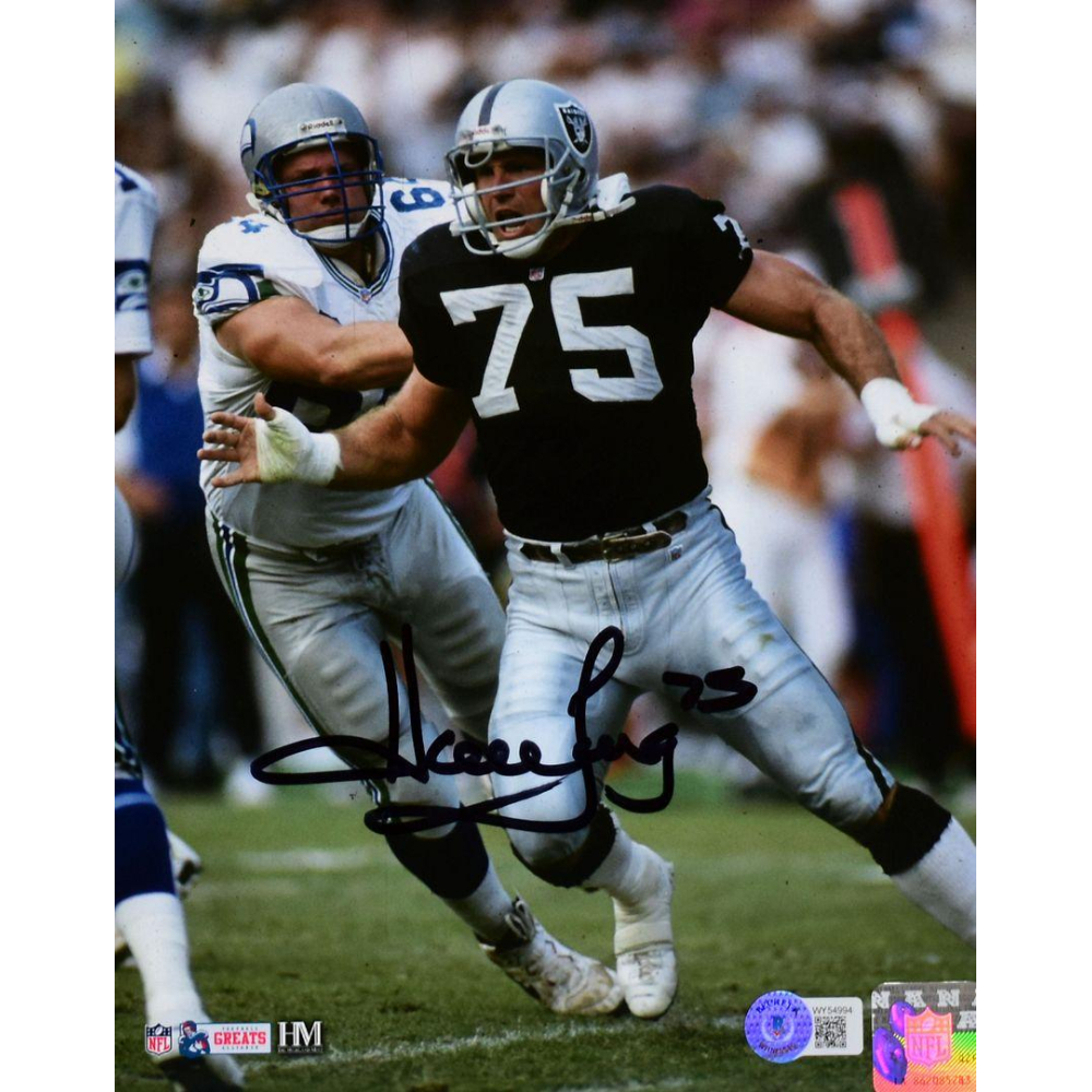 Howie Long Signed Raiders 8x10 Photo (Beckett) | Pristine Auction