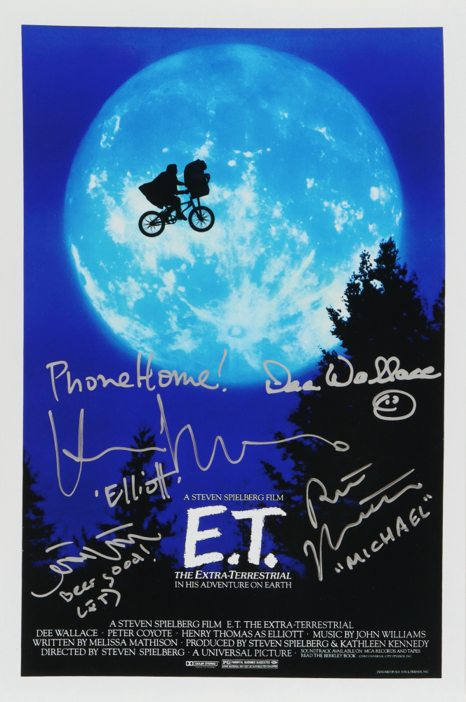 "E.T. The Extra-Terrestrial" 12x18 Photo Cast-Signed By (4) with Dee ...