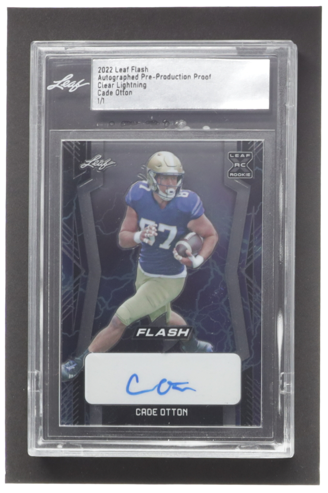 Cade Otton 2022 Leaf Flash Autographed Pre-Production Proof Clear ...
