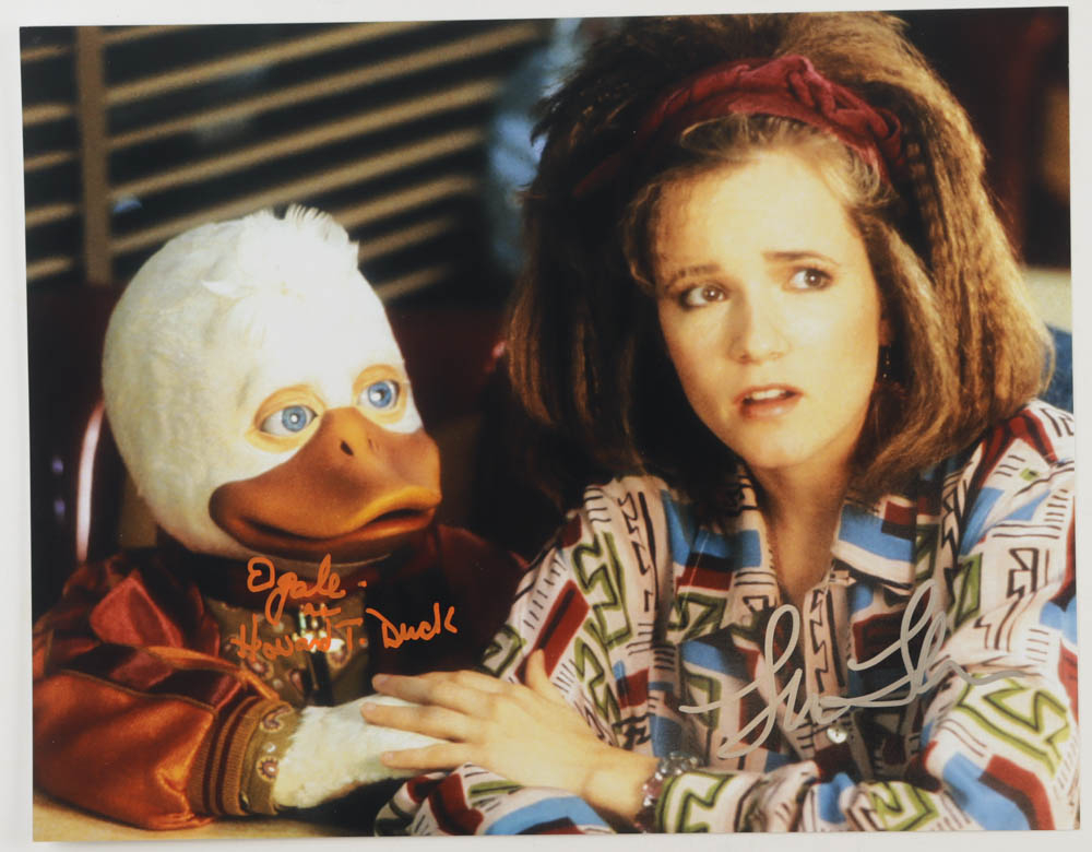 Ed Gale & Lea Thompson Signed "Howard the Duck" 11x14 Photo Inscribed ...