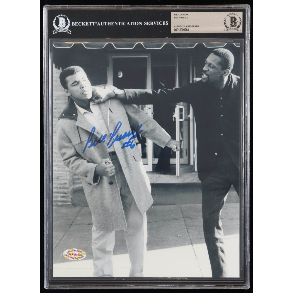 Bill Russell Signed 8x10 Photo with Muhammad Ali Inscribed "#6 ...