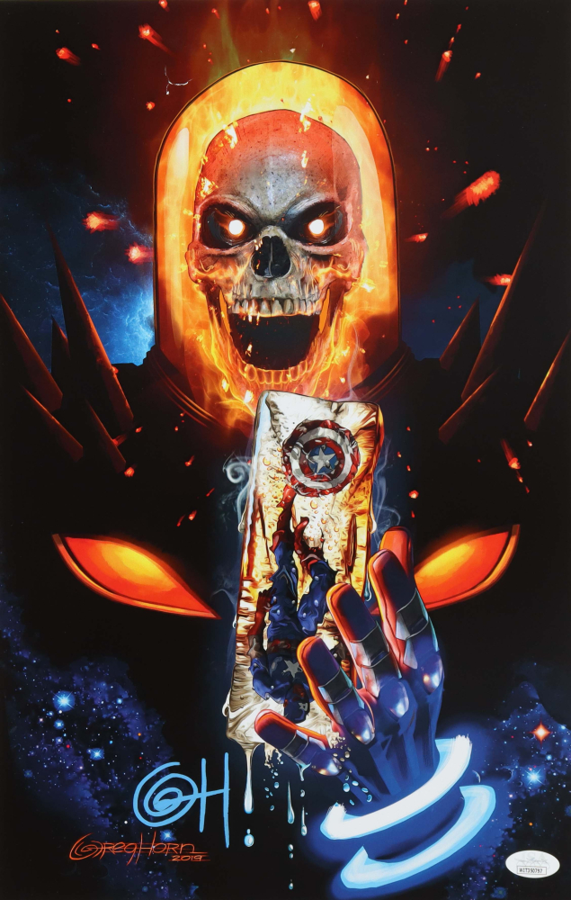 Greg Horn Signed "Cosmic Ghost Rider Melting Ice Cap" 11x17 Lithograph ...