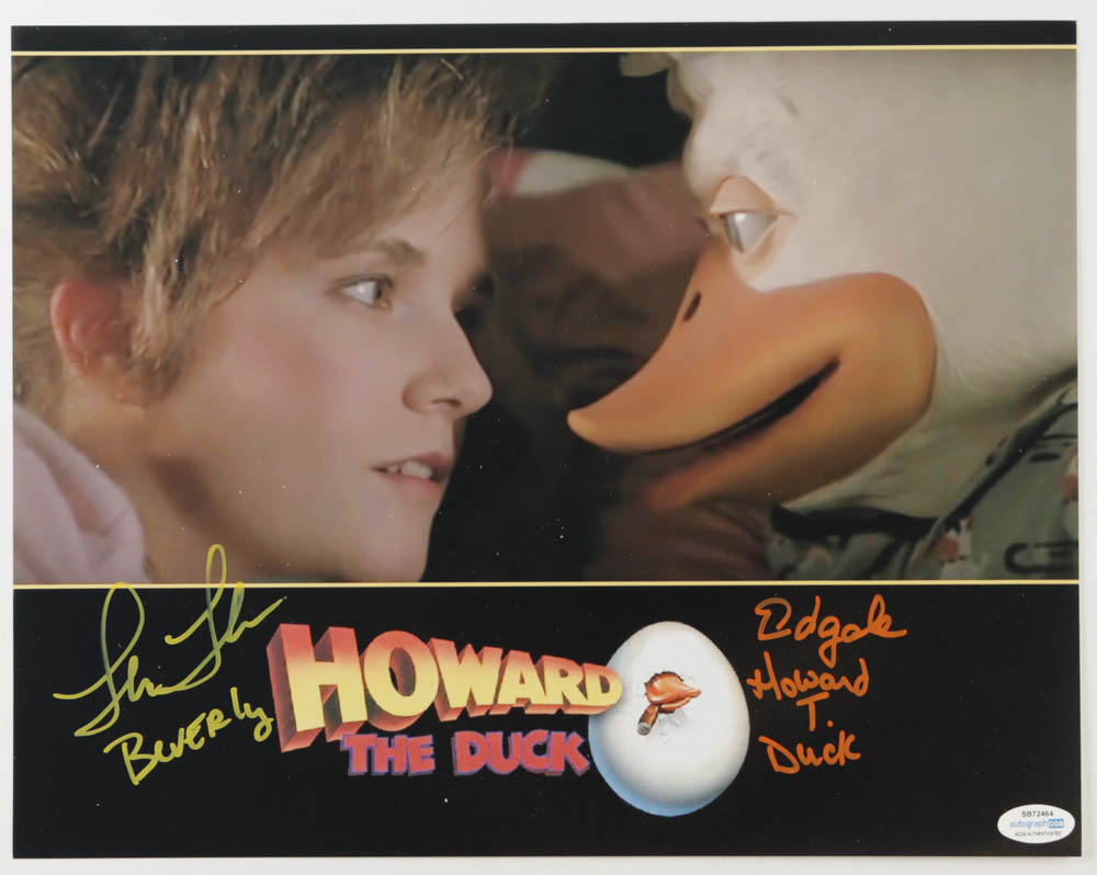 Ed Gale & Lea Thompson Signed "Howard the Duck" 11x14 Photo Inscribed ...