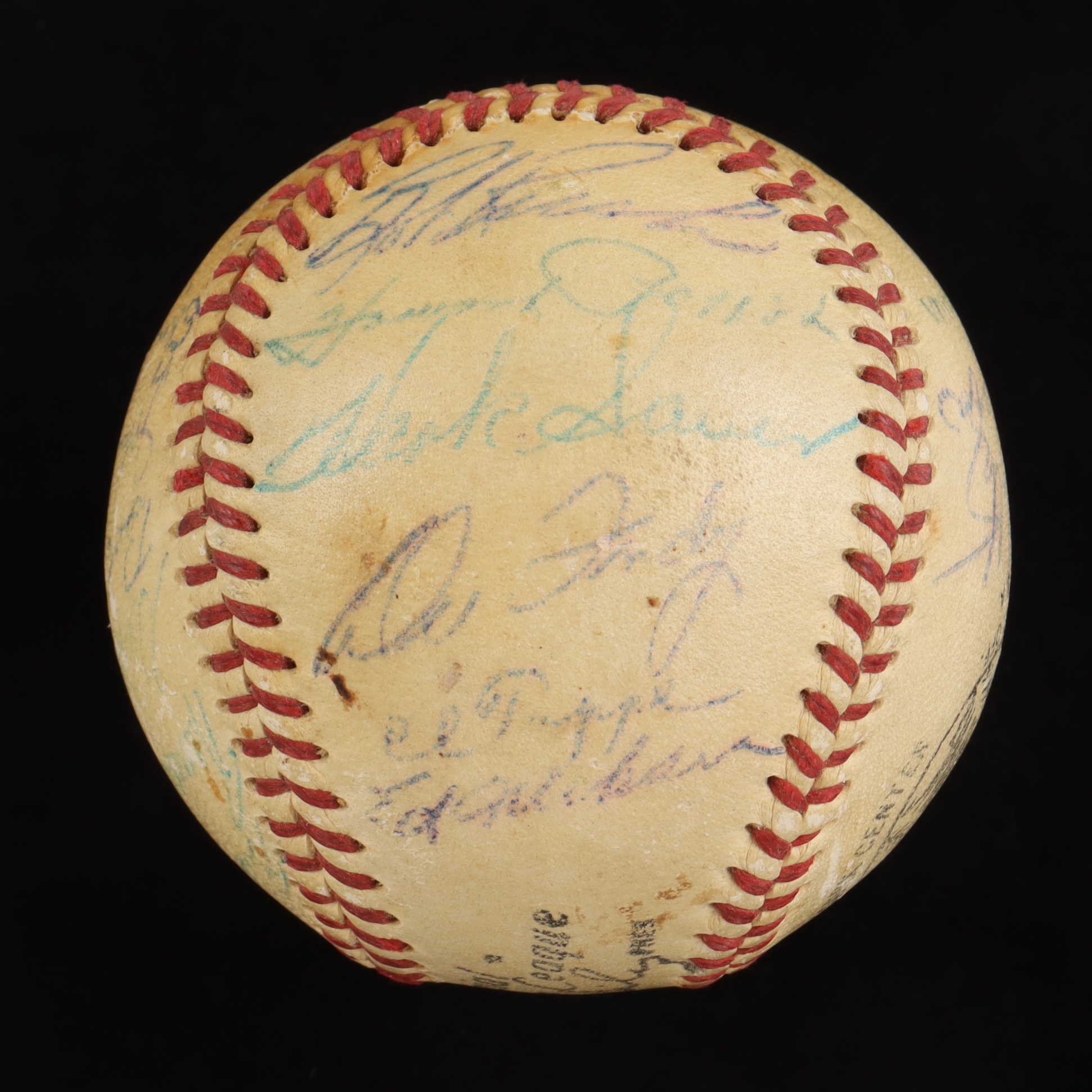 1954 Cubs ONL Baseball Team-Signed by (23) with Ralph Kiner, Stan Hack ...