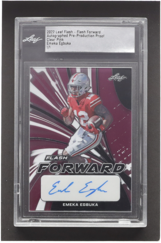 Emeka Egbuka 2022 Leaf Flash Flash Forward Autographed Pre-Production ...