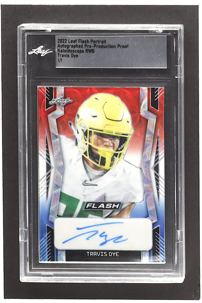 Travis Dye 2022 Leaf Flash Portrait Autographed Pre-Production Proof ...