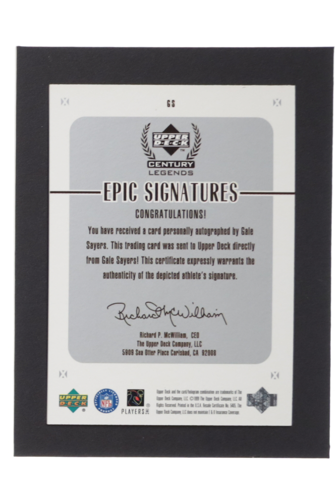 Gale Sayers 1999 Upper Deck Century Legends Epic Signatures #GS ...