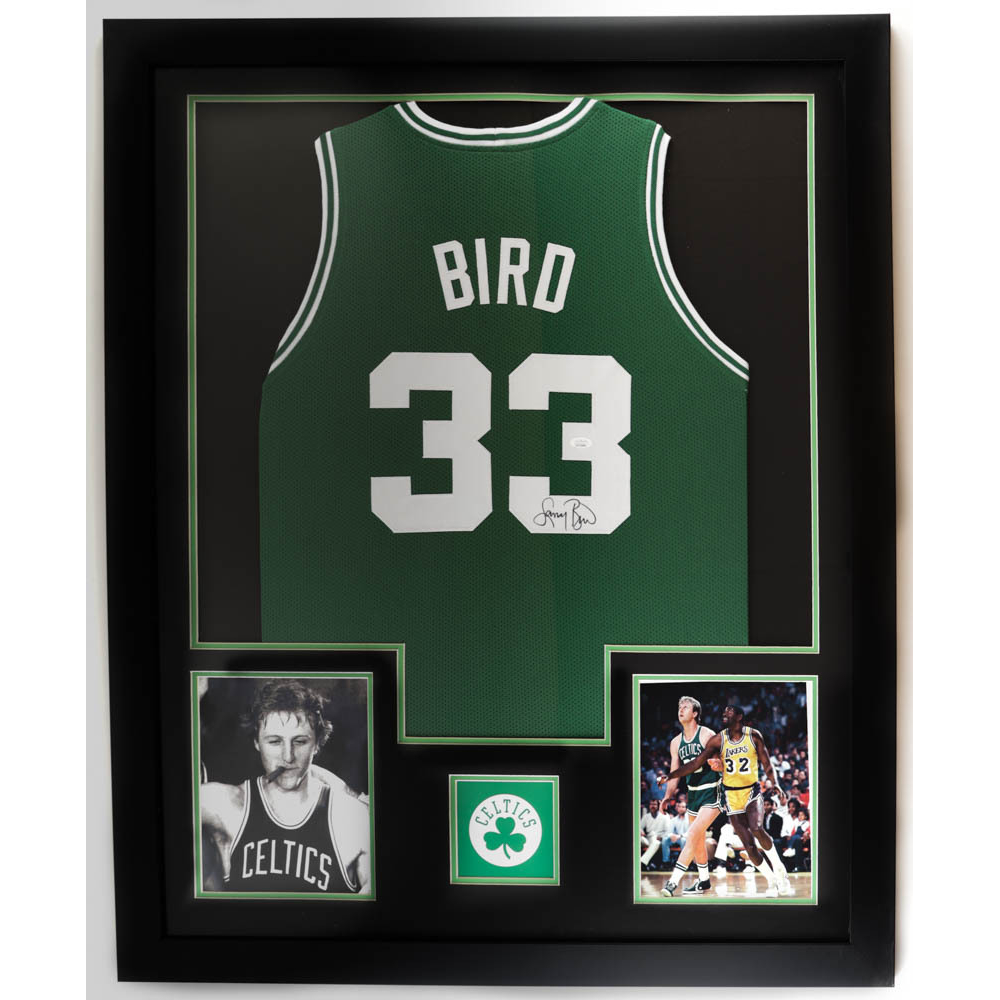 Larry Bird Signed Custom Framed Jersey Display (JSA) | Pristine Auction