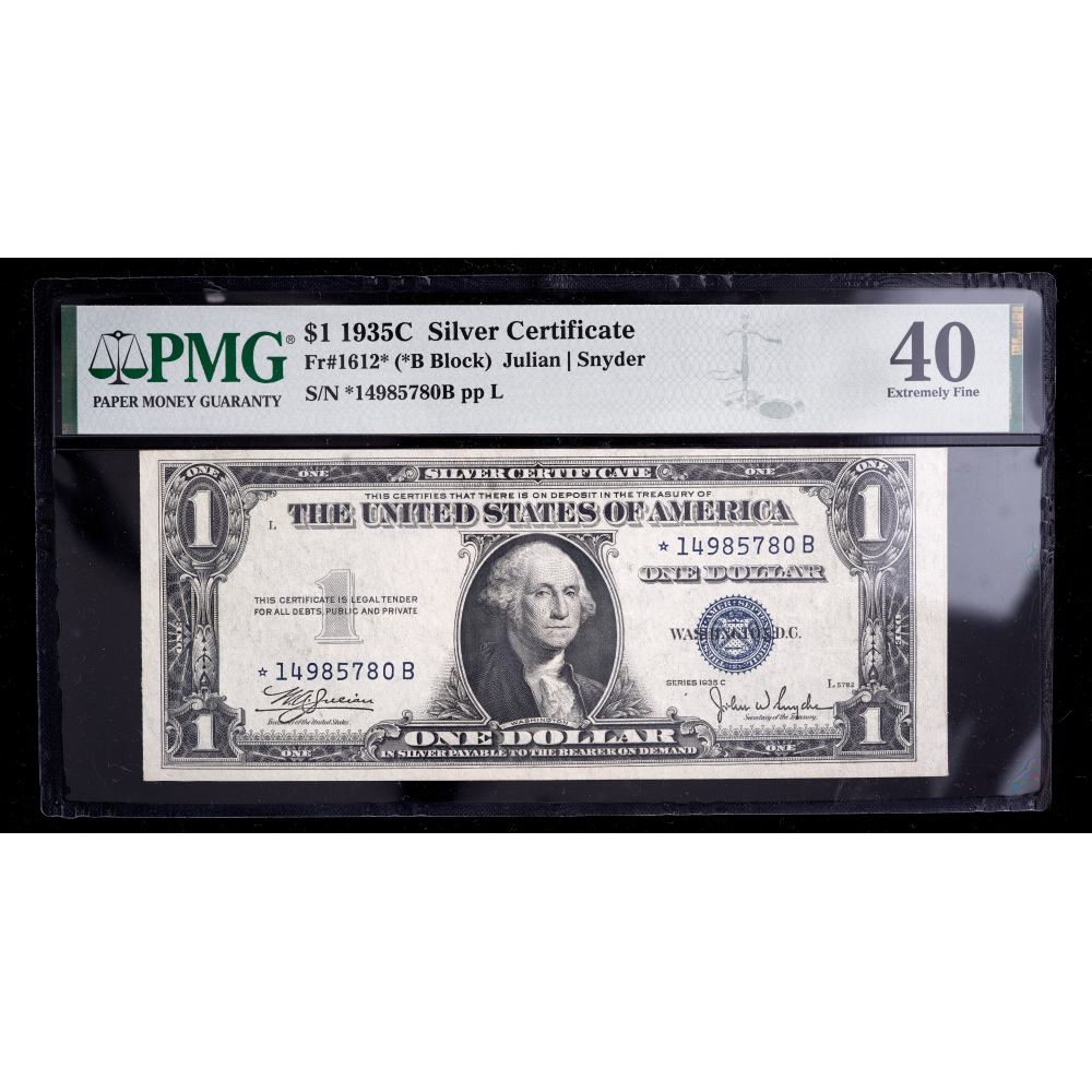 Star Note 1935-C $1 Silver Certificate Bank Note (PMG Extremely Fine 40 ...