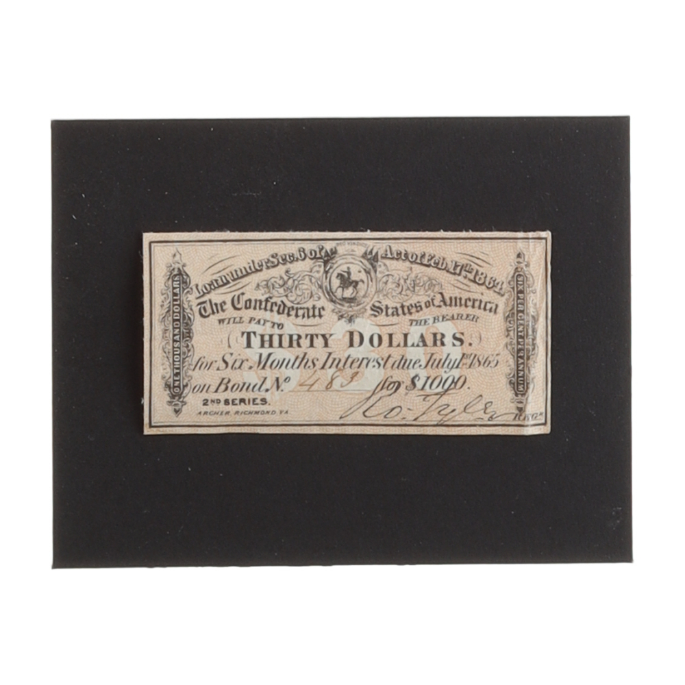 1865 $30 Thirty Dollars Confederate States of America Richmond CSA Bank ...