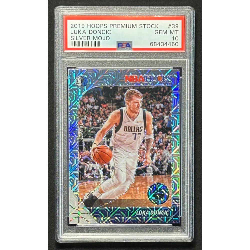 Luka Doncic 2019-20 Hoops Premium Stock Prizms Silver Mojo #39 (PSA 10 ...