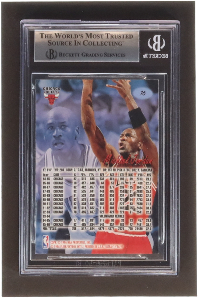 Michael Jordan 1996 97 Ultra 16 BGS 9 Pristine Auction michael-jordan-1996-97-ultra-16-bgs-9-pristine-auction
