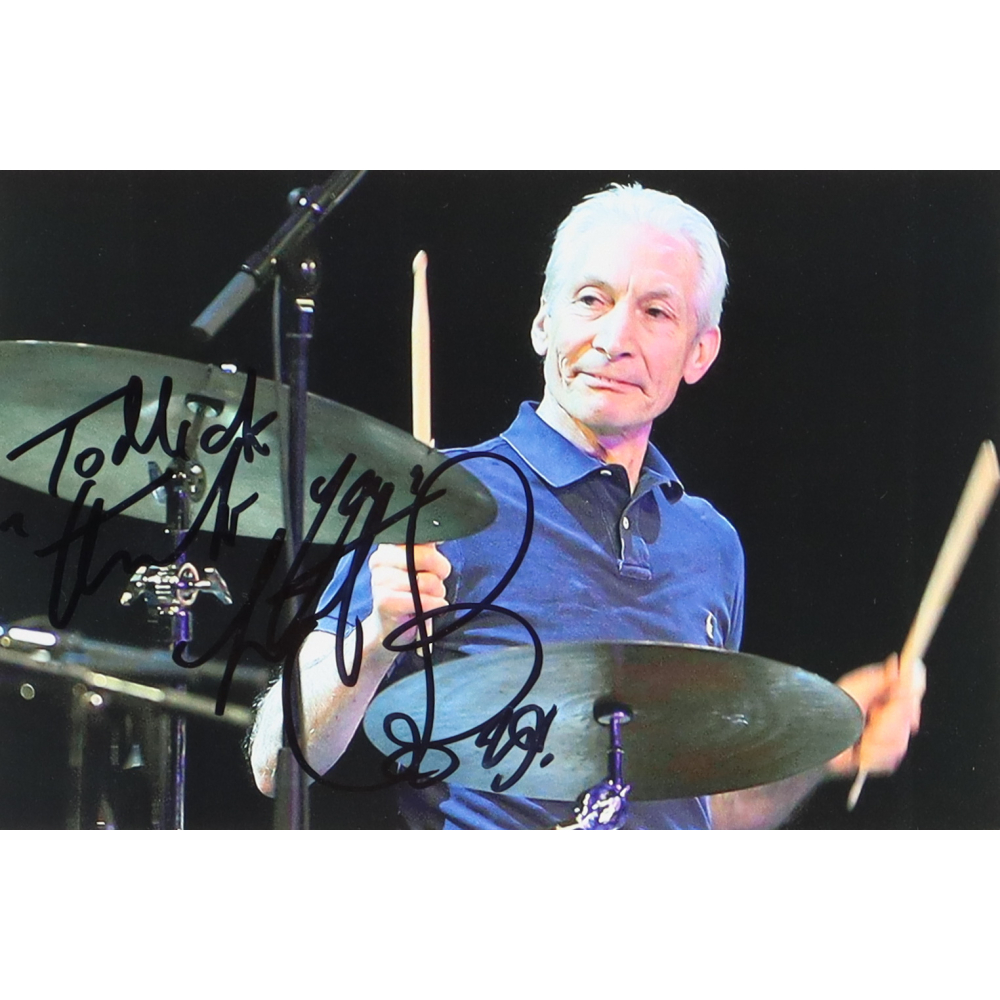 Charlie Watts Signed 4x6 Photo Inscribed "Thank You" (Beckett ...