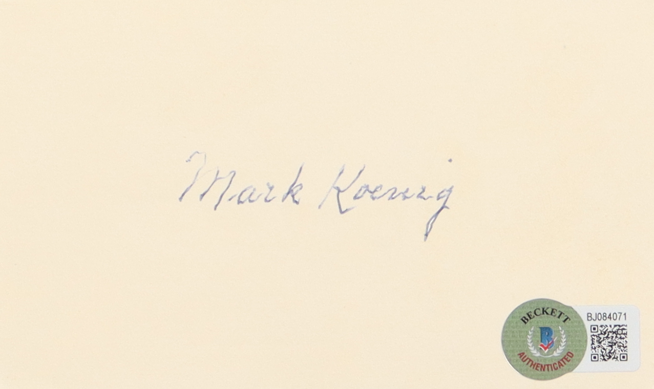 Mark Koenig Signed 3x5 Cut (Beckett) | Pristine Auction