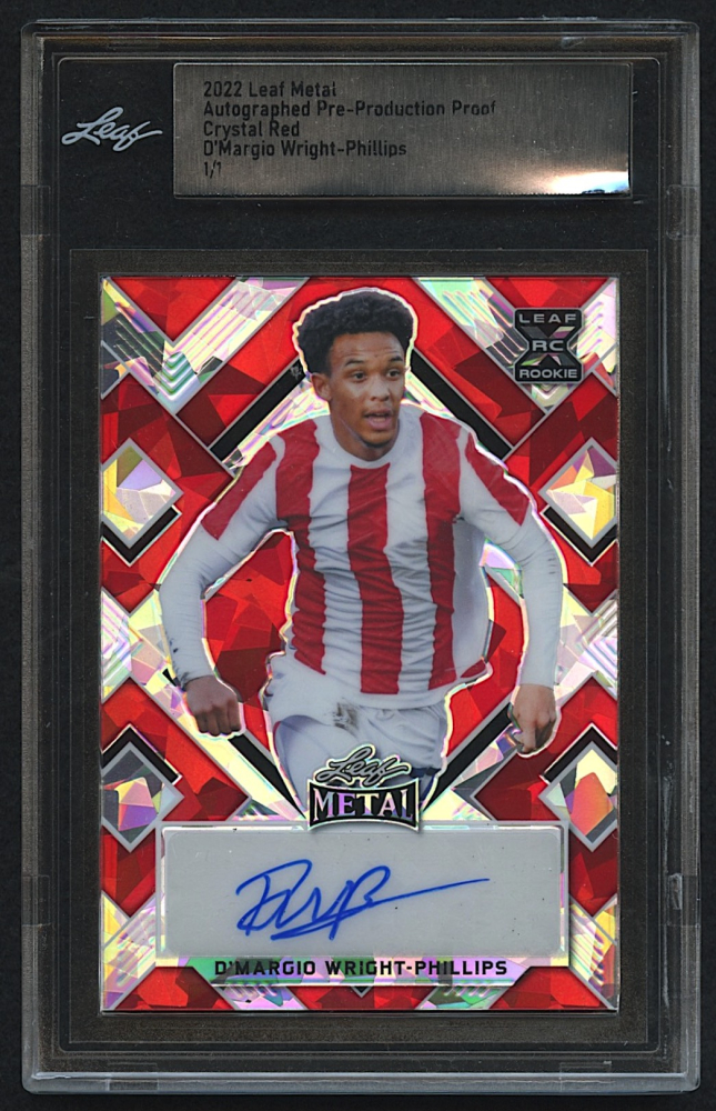 D'Margio Wright-Phillips 2022 Leaf Metal Autographed Crystal Red Pre ...