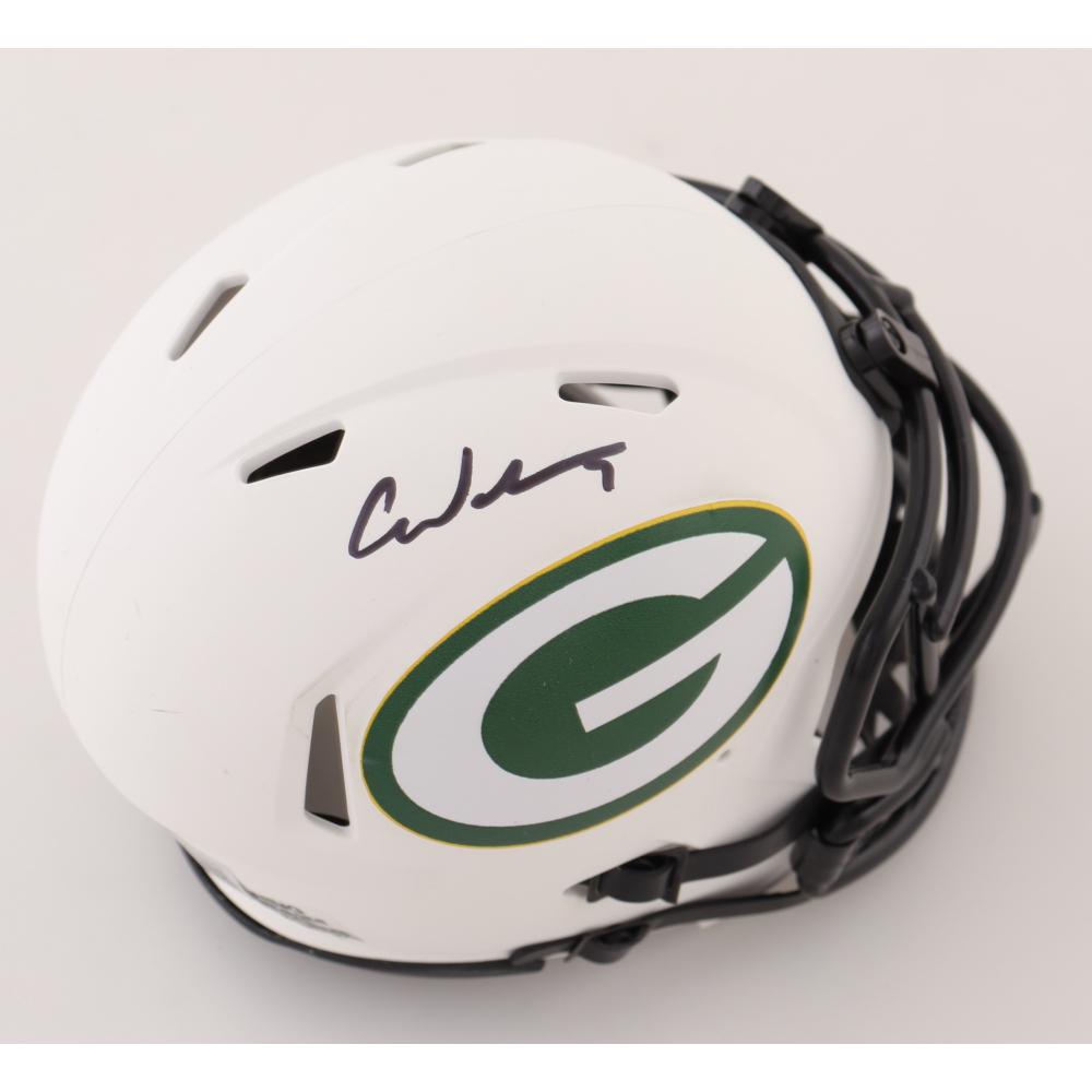 Christian Watson Signed Packers White Alternate Speed Mini Helmet ...