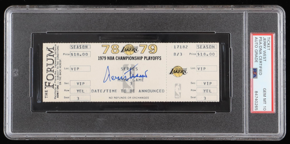 Jerry West Signed 1979 Championship Ticket Stub (PSA) | Pristine Auction