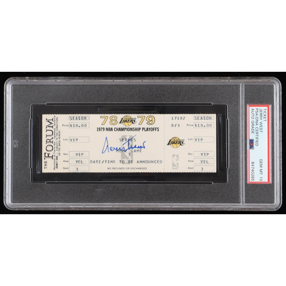 Jerry West Signed 1979 Championship Ticket Stub (PSA) | Pristine Auction