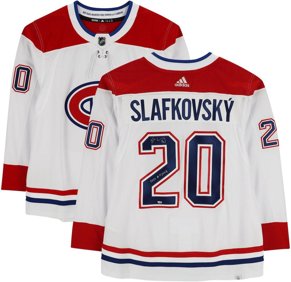 Juraj Slafkovsky Signed Canadians Authentic Jersey Inscribed "2022 #1 ...