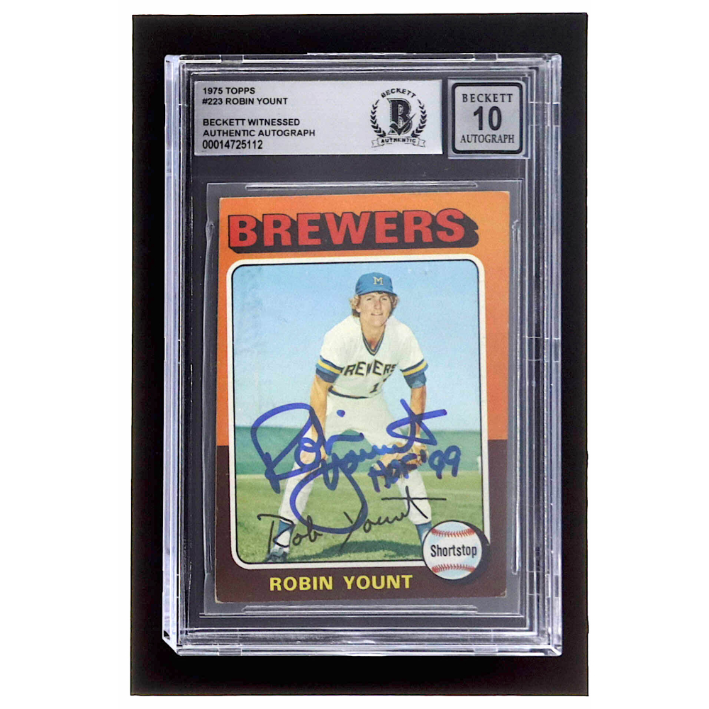 Robin Yount Signed 1975 Topps #223 RC Inscribed "HOF '99" (BGS ...