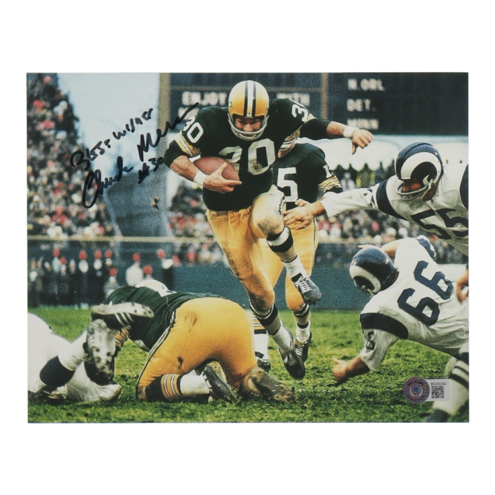 Chuck Mercein Signed Packers 8x10 Photo Inscribed "Best Wishes ...