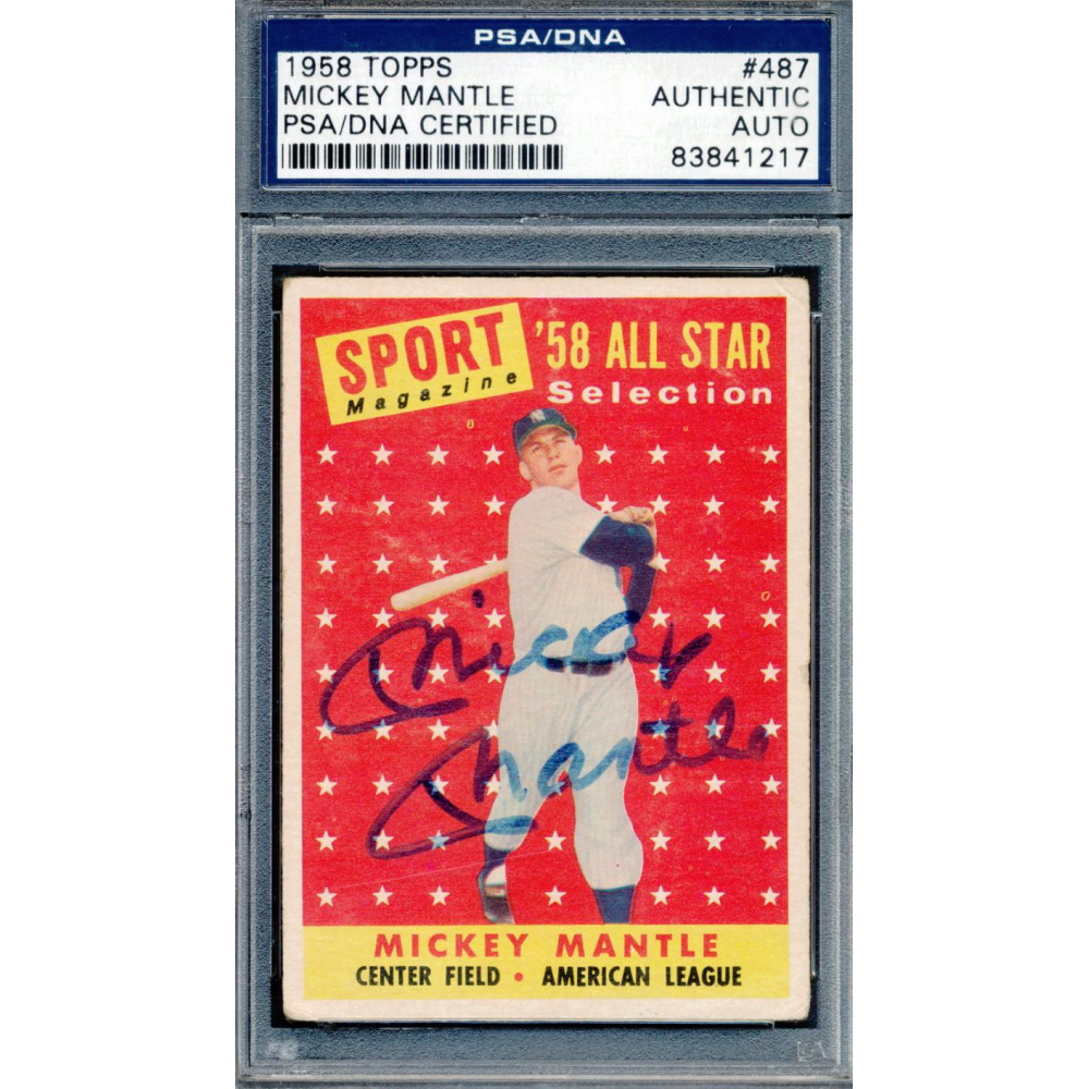 Mickey Mantle Signed 1958 Topps All Star #487 (PSA) | Pristine Auction
