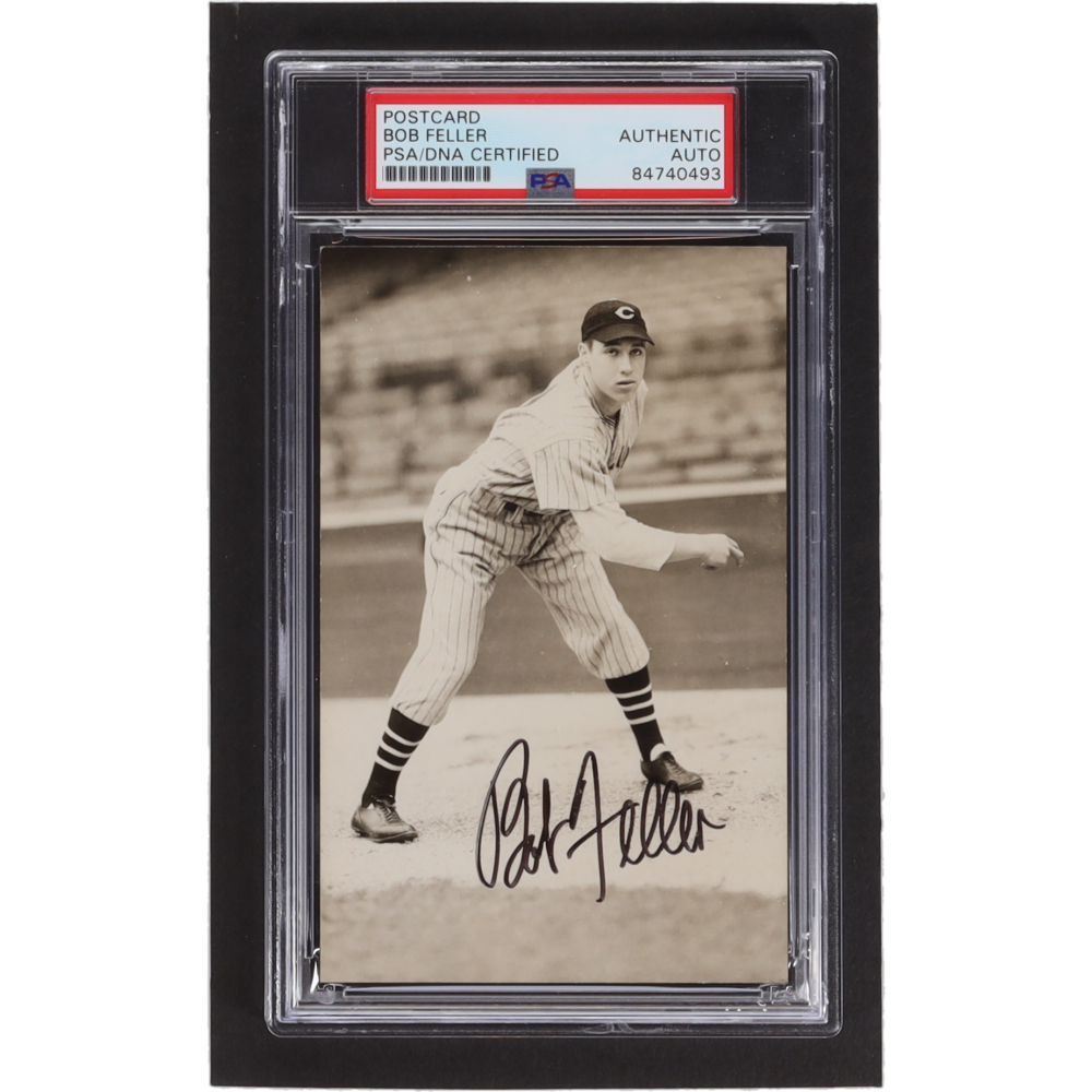 Bob Feller Signed Indians 5x6 Postcard (PSA) | Pristine Auction