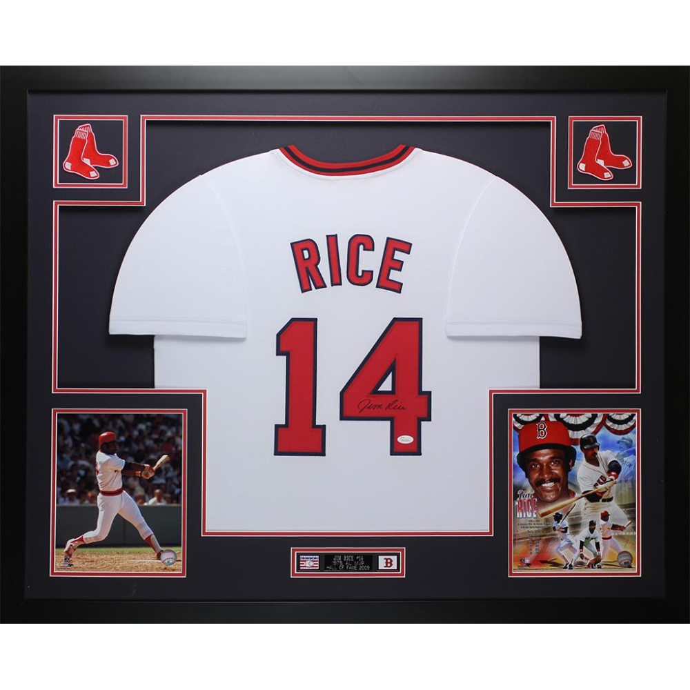 Jim Rice Signed 35x43 Custom Framed Jersey Display (JSA) | Pristine Auction