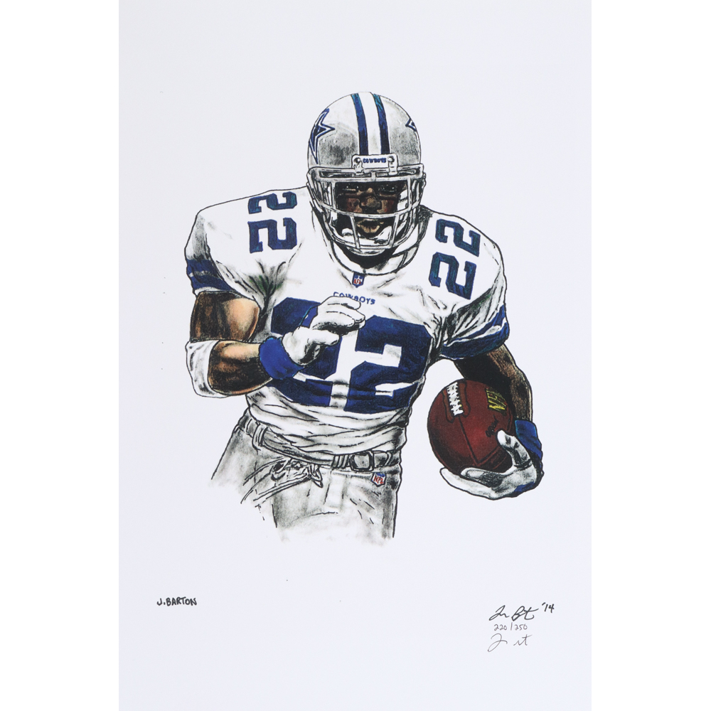 Emmitt Smith - Cowboys - Joshua Barton Signed LE 12x18 Lithograph #/250 ...
