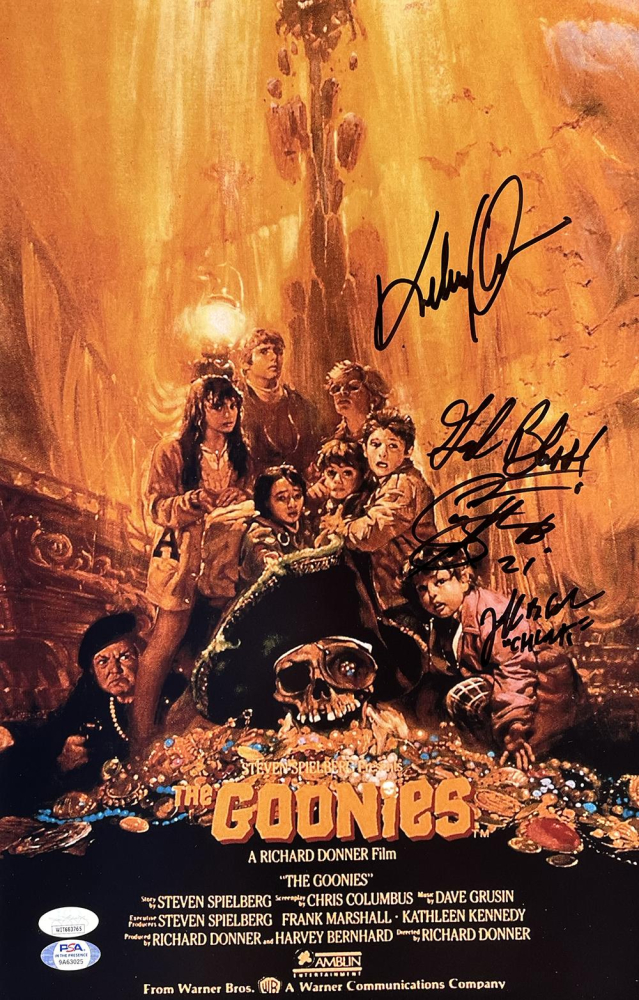 Corey Feldman, Ke Huy Quan & Jeff Cohen Signed "The Goonies" 11x17 ...