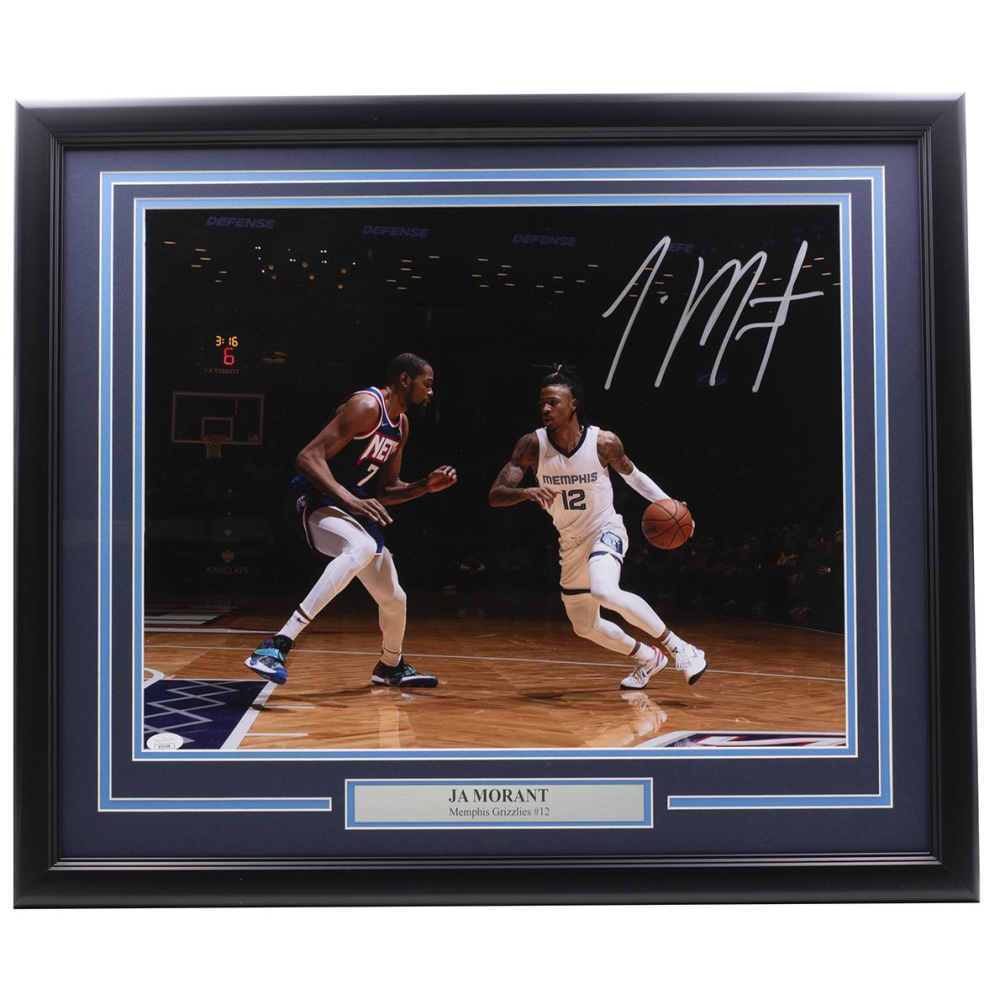 Ja Morant Signed Grizzlies Custom Framed Photo Display (JSA) | Pristine ...