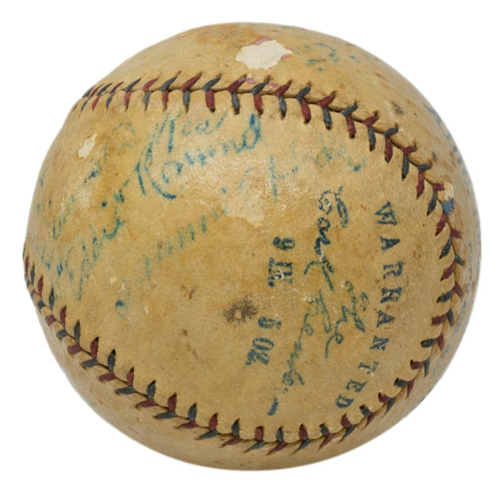 1920's OAL Baseball Signed By (10) With Babe Ruth, Mickey Cochrane ...