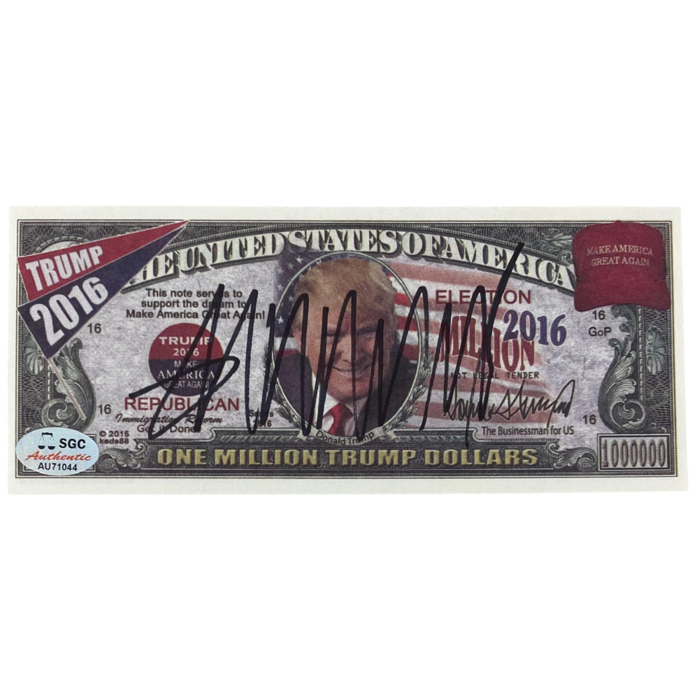 Donald Trump Signed Commemorative Million Dollar Replica Bill (SGC ...