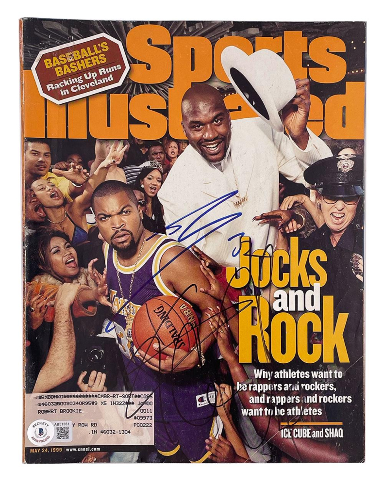 Shaquille O'Neal and Ice Cube Signed 1999 Sports Illustrated Magazine Cover (Beckett LOA ...