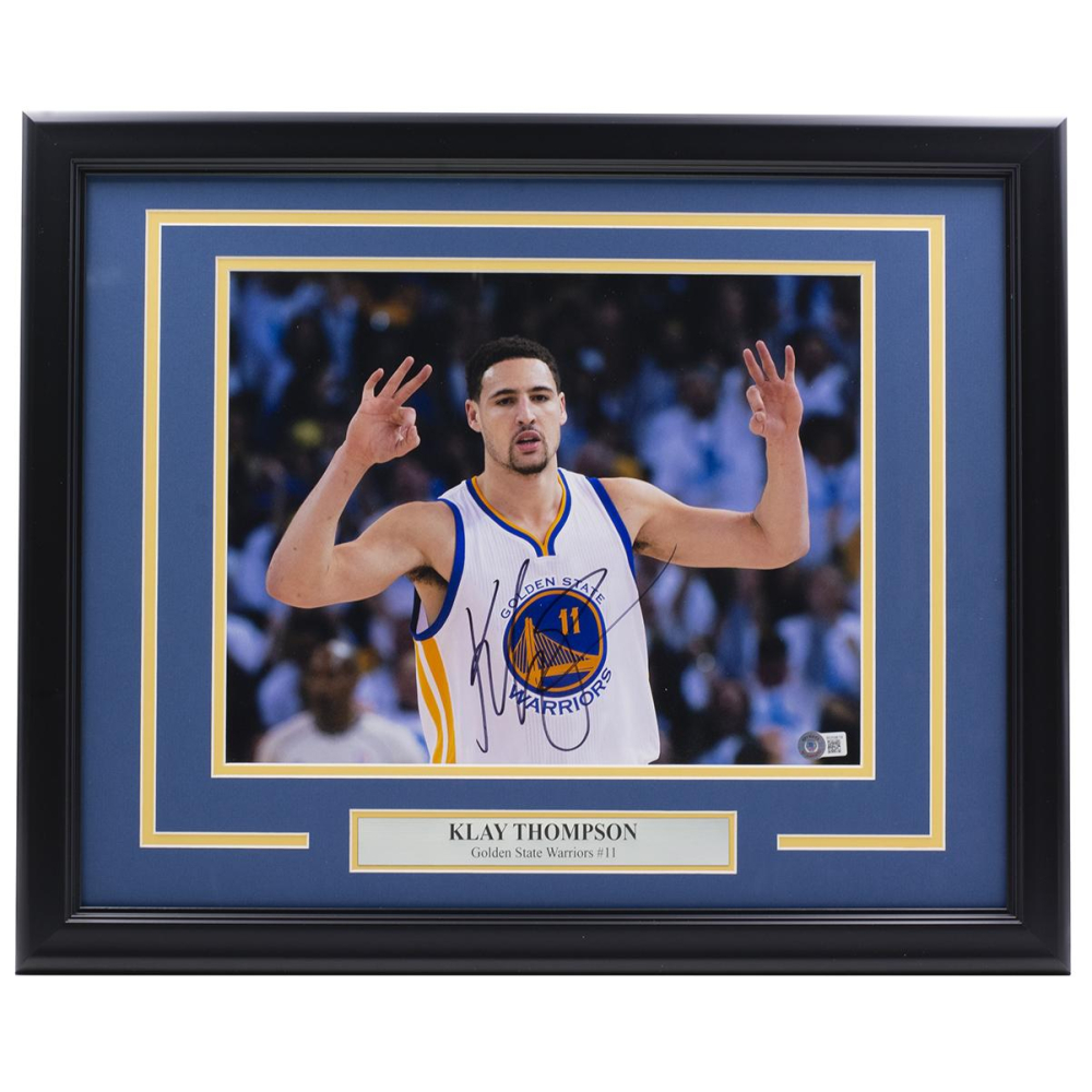 Klay Thompson Signed 16x20 Custom Framed Photo Display (Beckett ...