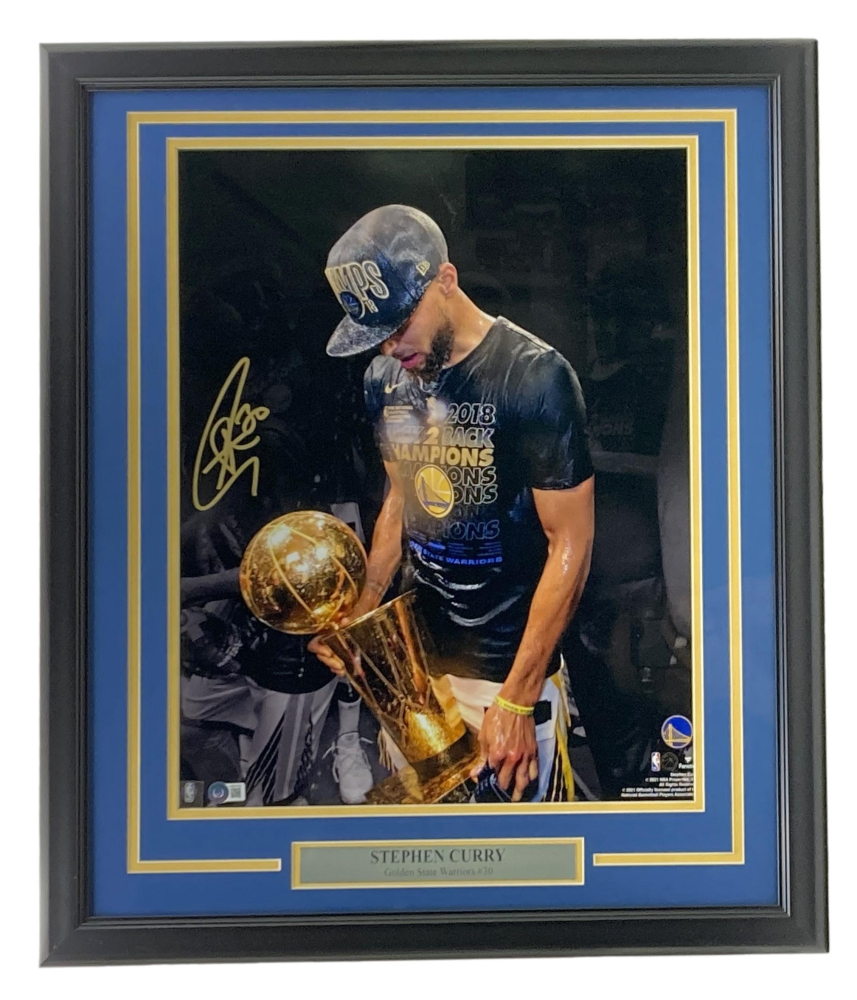 Stephen Curry Signed 22x27 Custom Framed Photo Display (Beckett ...