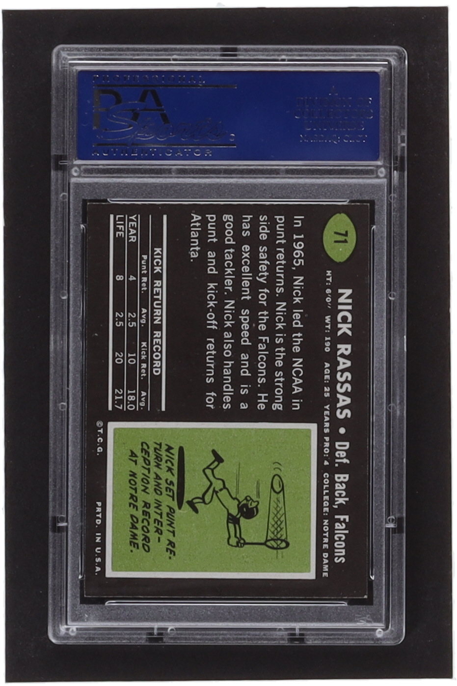 Nick Rassas 1969 Topps #71 RC (PSA 8) | Pristine Auction