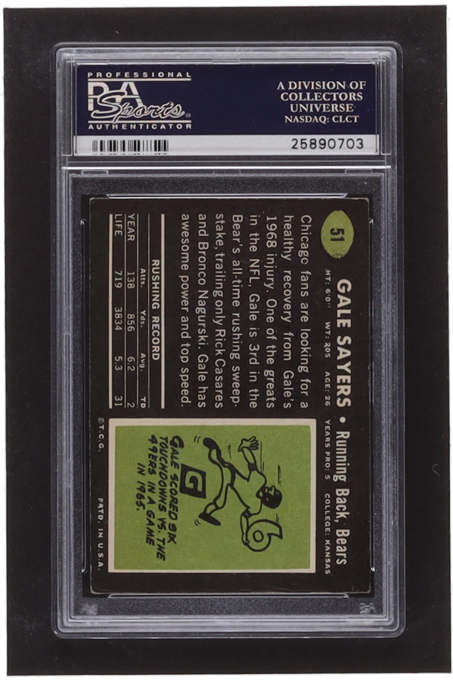 Gale Sayers Signed 1969 Topps #51 (PSA) | Pristine Auction