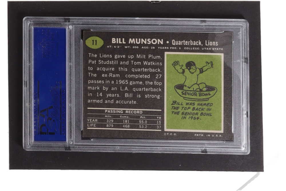 Bill Munson 1969 Topps #11 (PSA 8) (OC) | Pristine Auction