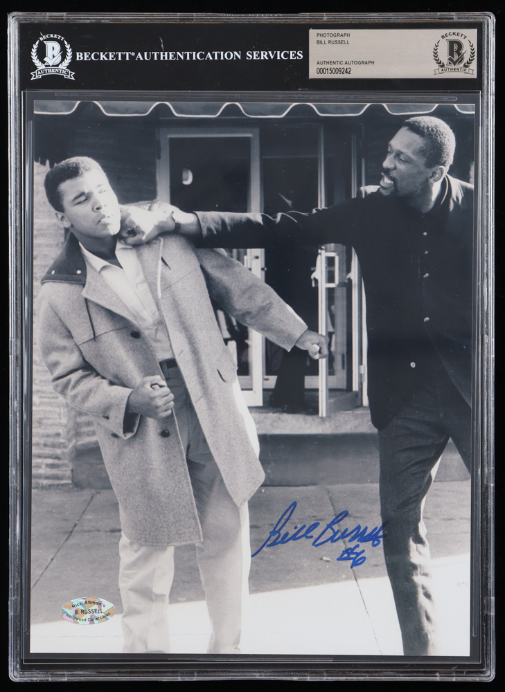 Bill Russell Signed Celtics 8x10 Photo with Muhammad Ali Inscribed "#6 ...