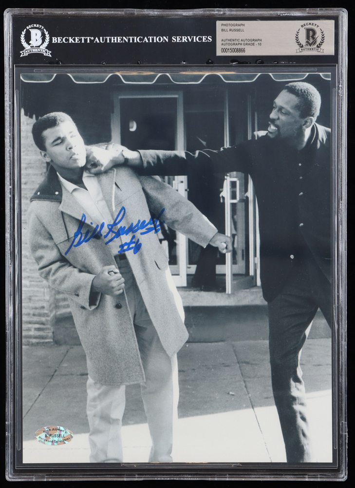 Bill Russell Signed Celtics 8x10 Photo with Muhammad Ali Inscribed "#6 ...