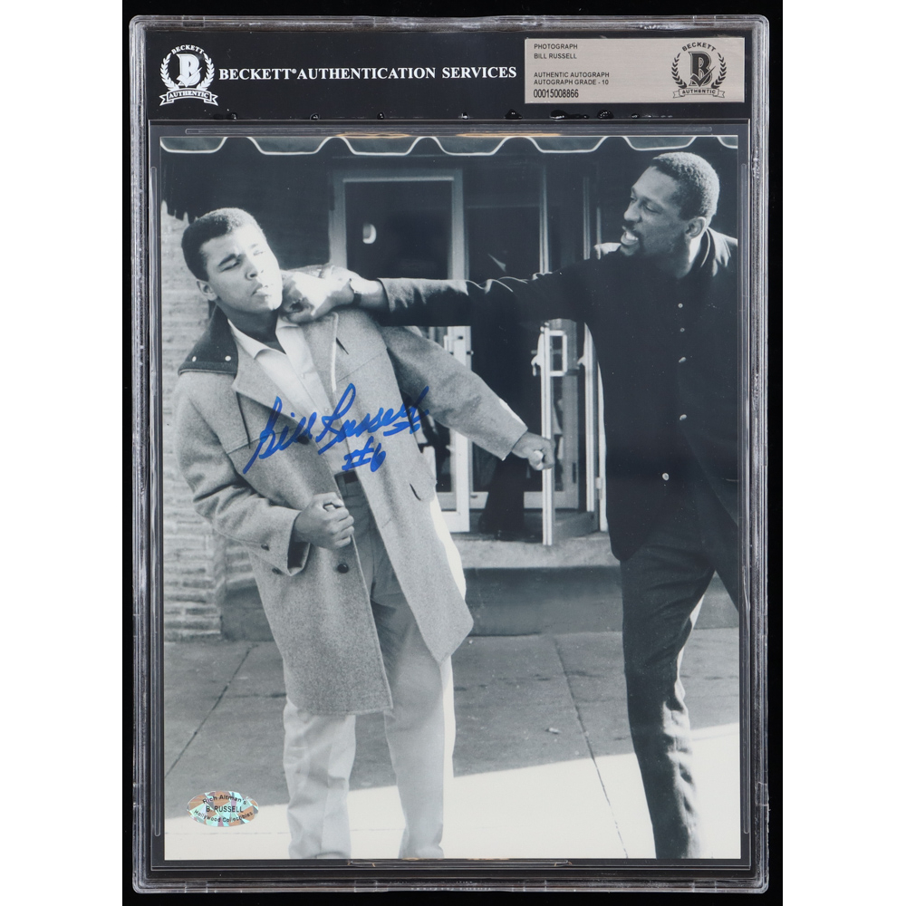 Bill Russell Signed Celtics 8x10 Photo with Muhammad Ali Inscribed "#6 ...