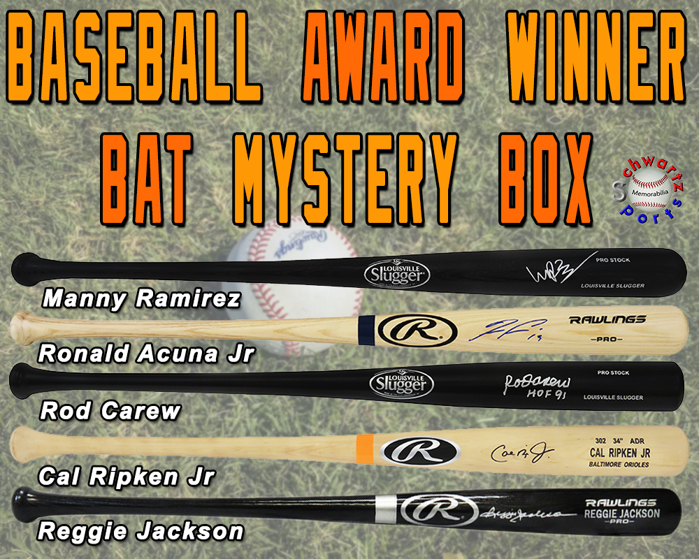 Schwartz Sports Baseball Award Winner Signed Full Size Bat Mystery Box ...